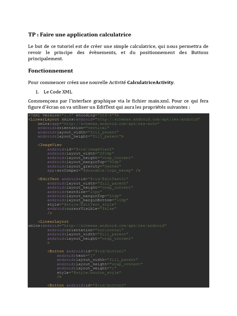 TP Faire Une Application Calculatrice | PDF | Software | Software Engineering
