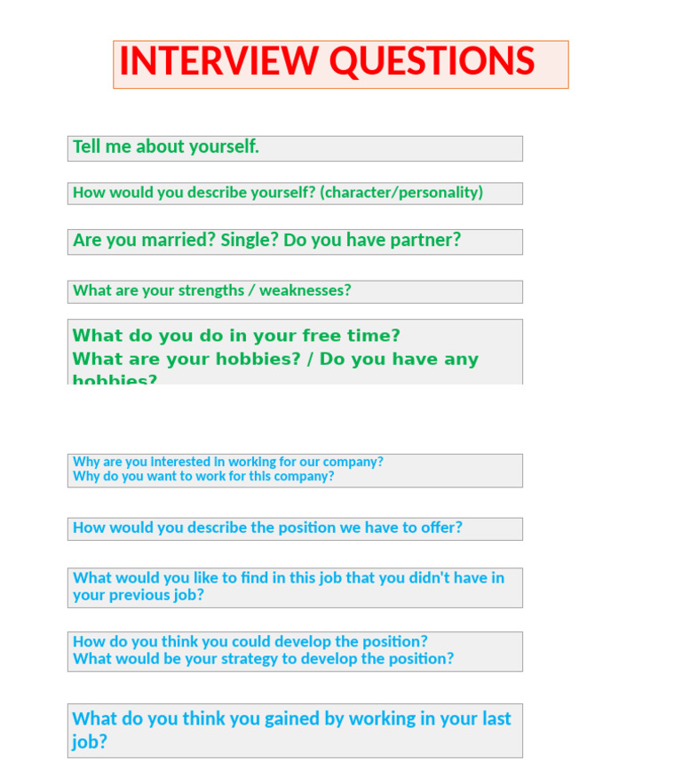 First 5 Questions | PDF