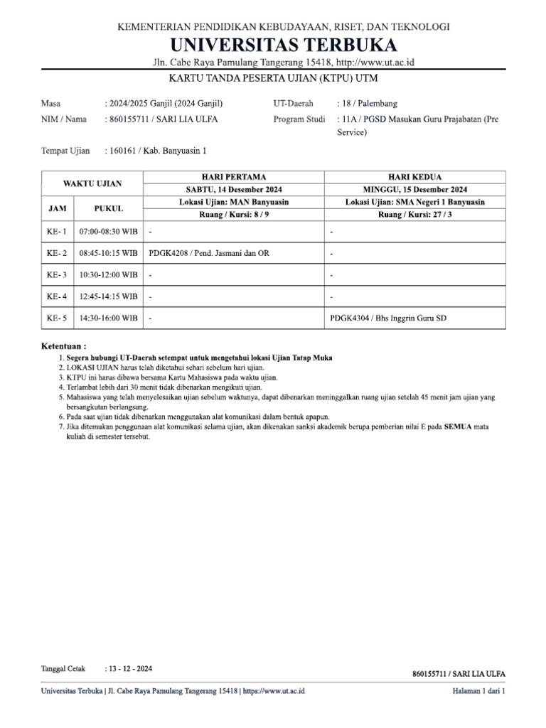Ktpu Sari Lia Ulfa | PDF