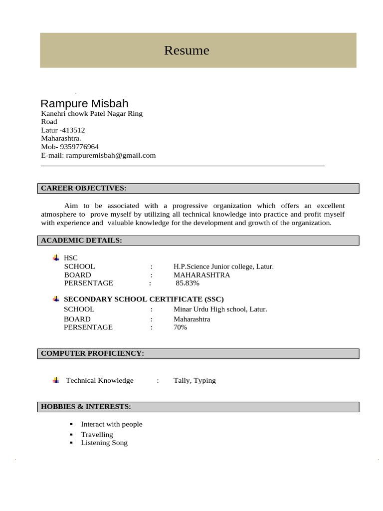 Fresher-Resume-Format-1 | PDF