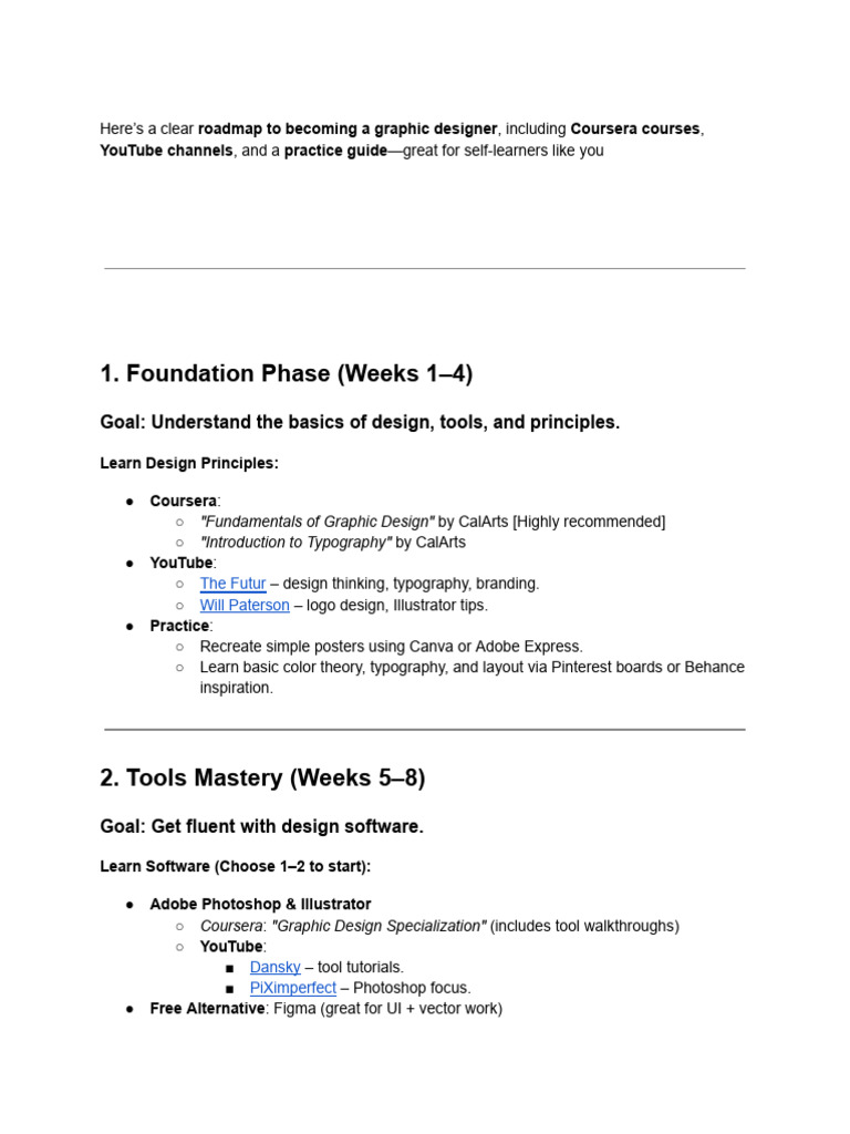 Graphic Designer Road Map. 6 | PDF | Graphic Design | Adobe Illustrator