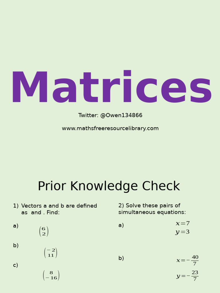 6) Matrices | PDF | Matrix (Mathematics) | Determinant