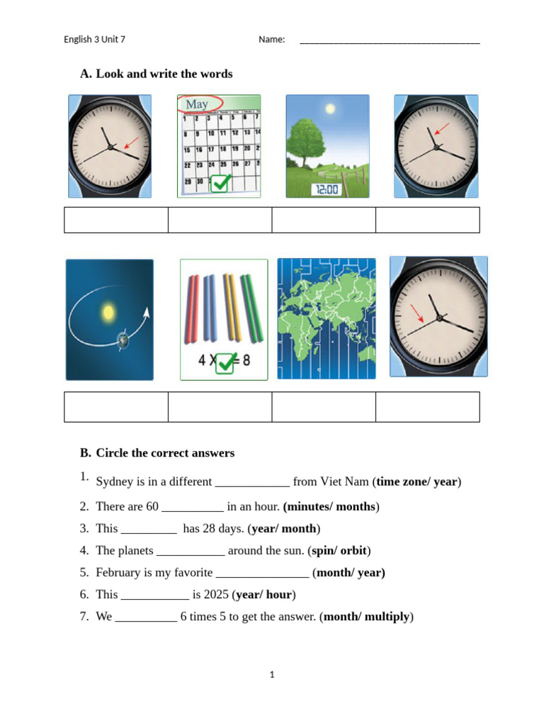 English 3 Unit 7 Test Activities | PDF