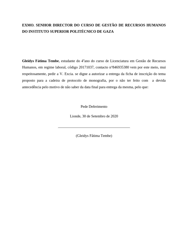 Carta Gleidys Protocolo | PDF