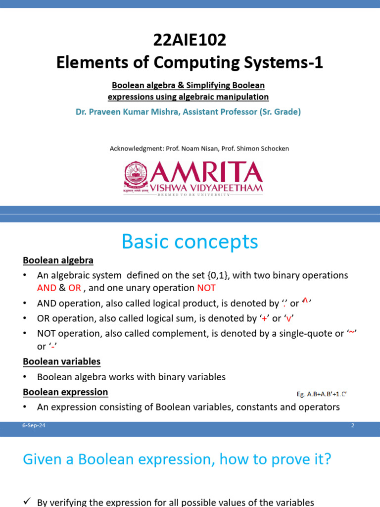 Simplifying Boolean Expressions Guide | PDF | Boolean Algebra ...