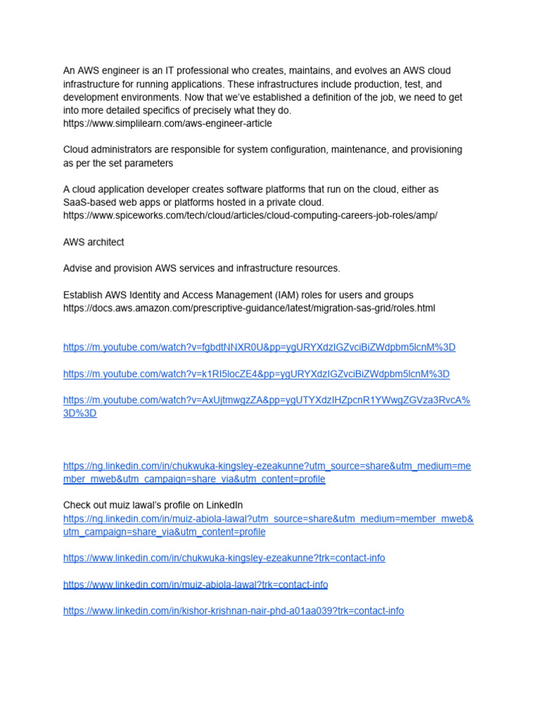 AWS cloud roles -1 | PDF
