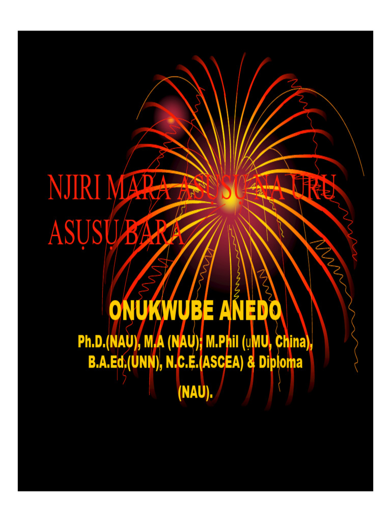 Njiri Mara As S Na Uru As S Bara: Onukwube Anedo | PDF
