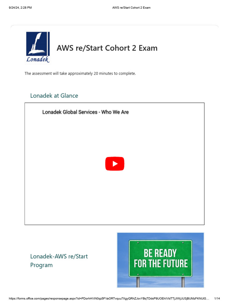 AWS re/Start Cohort 2 Exam Overview | PDF | Internet Protocol Suite ...