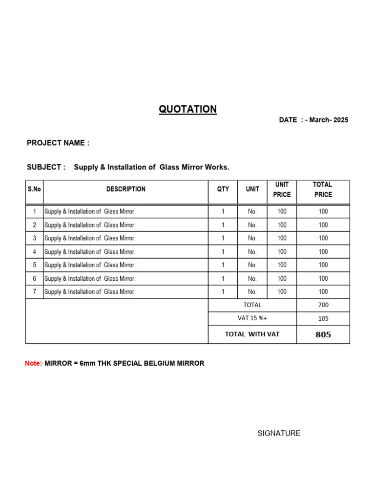 Quotation: DATE: - March-2025 | PDF