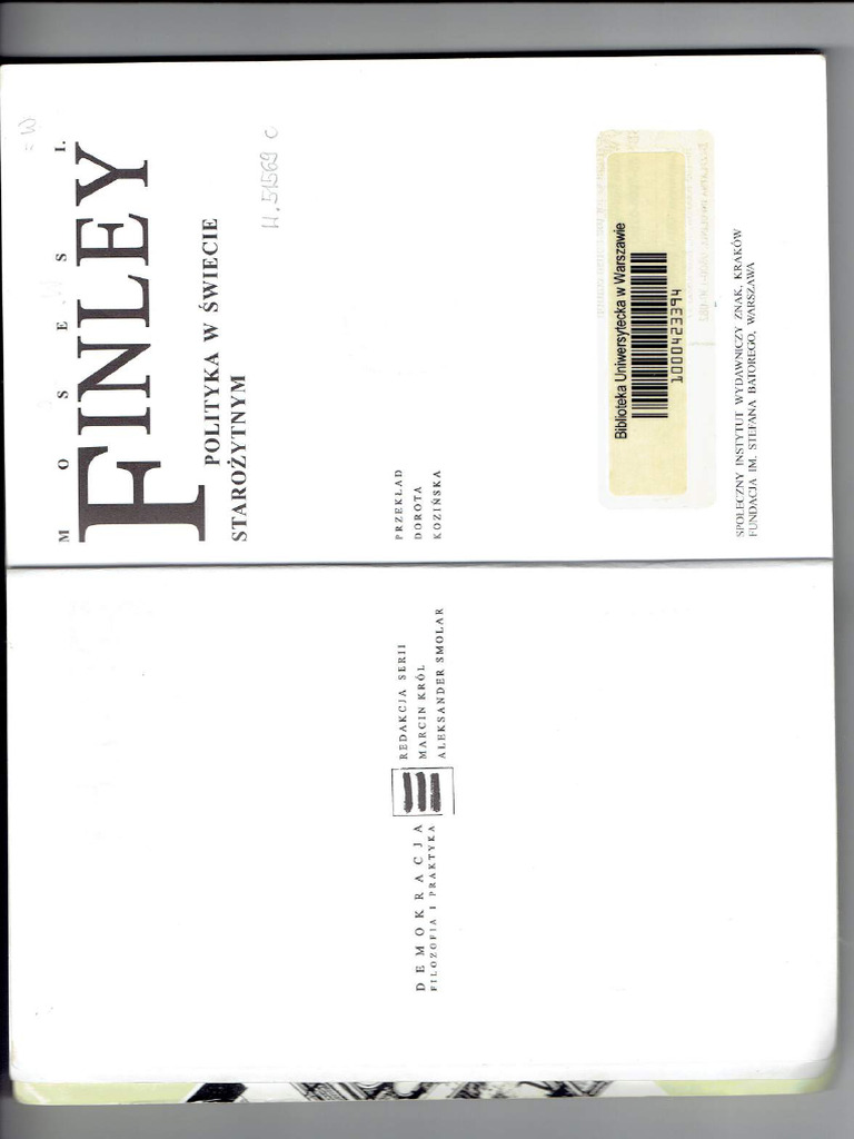 M. Finley Polityka W Świecie Starożytnym | PDF