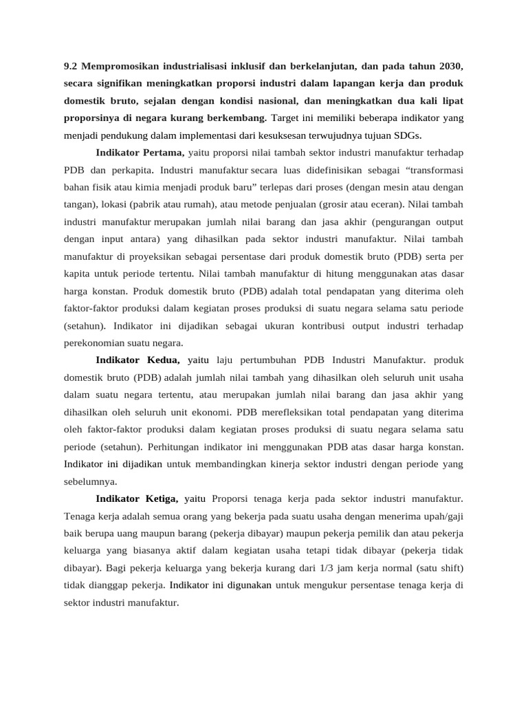 Target 9-2 SDGs & Isu | PDF