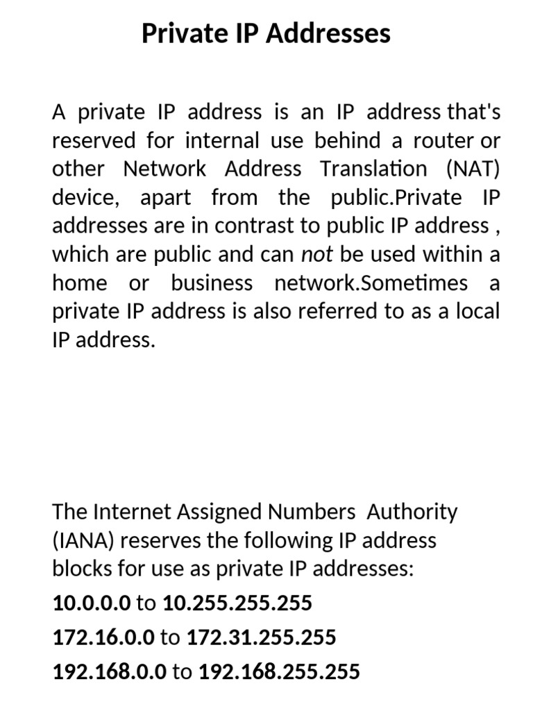 Understanding Private IP Addresses | PDF | Ip Address | Computer Network