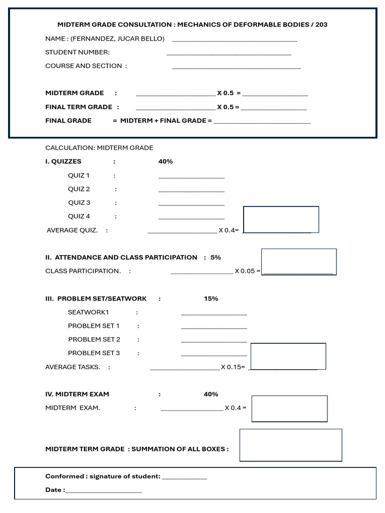 Midterm Grade Consultation | PDF | Educational Stages | Quiz Games