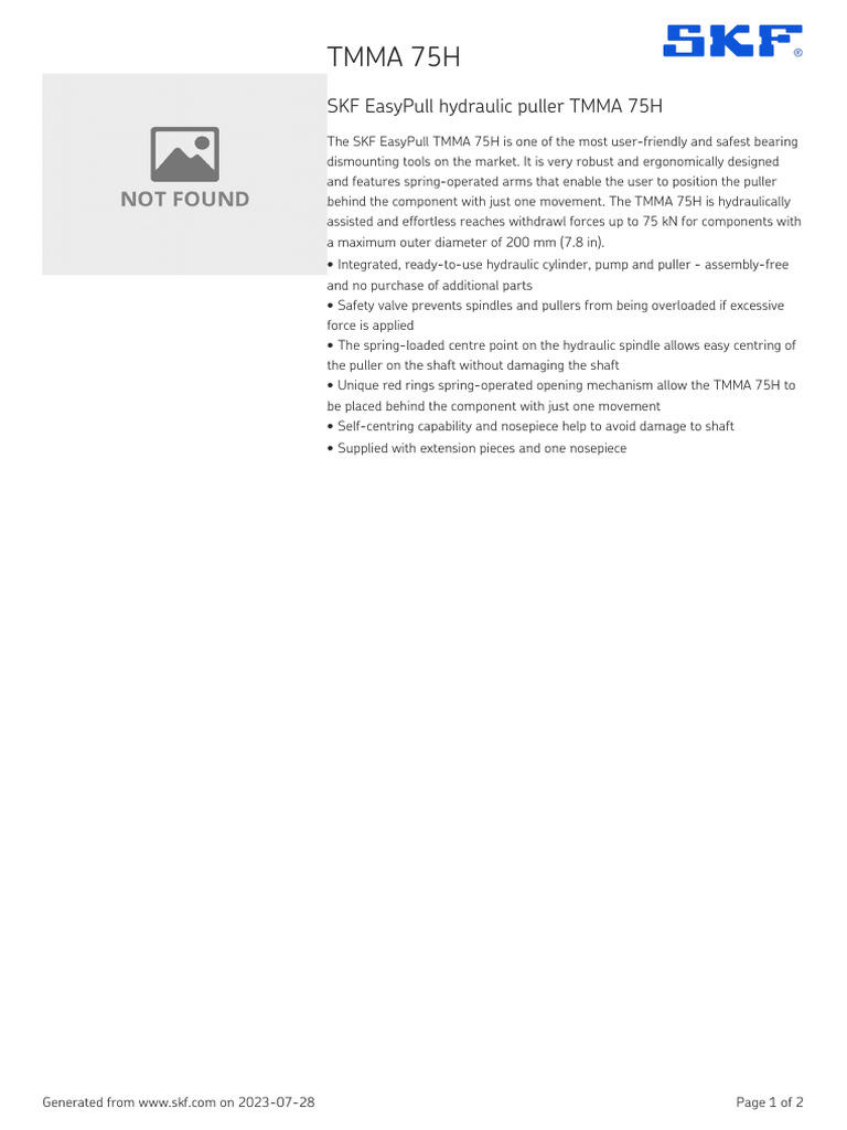 SKF TMMA 75H Specification | PDF | License | Business Law