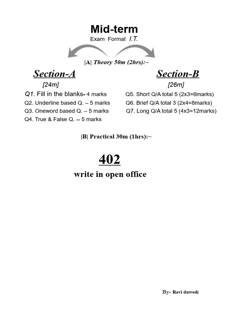 Mid Term It Format by Arjit Raghuwanshi | PDF