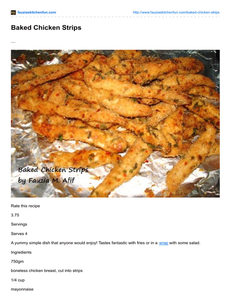Baked Chicken Strips | PDF
