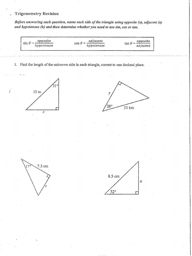 Trig Revision | PDF