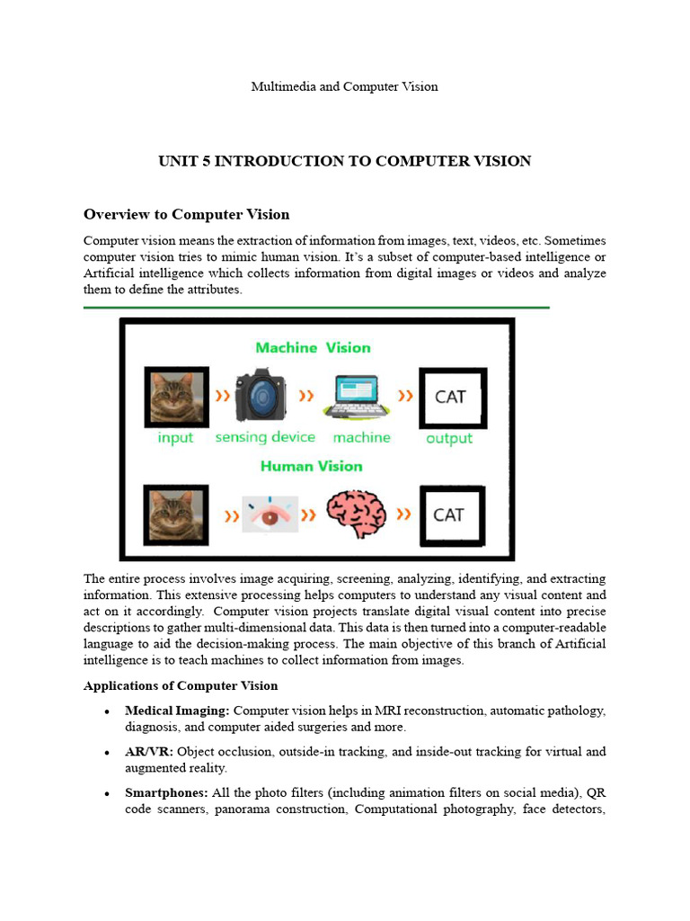 Multimedia and Computer Vision Unit 5 | PDF | Image Segmentation ...