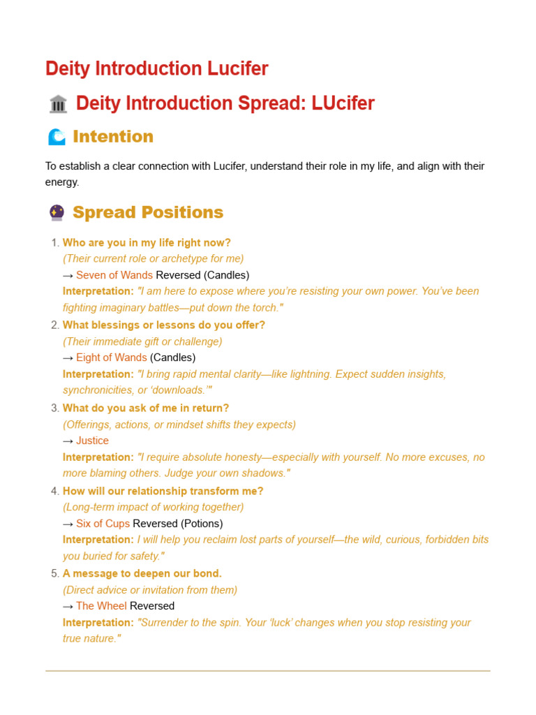 Deity Introduction Lucifer | PDF