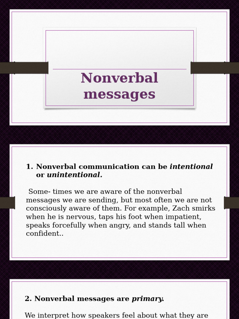 Nonverbalmessages | PDF | Nonverbal Communication | Communication