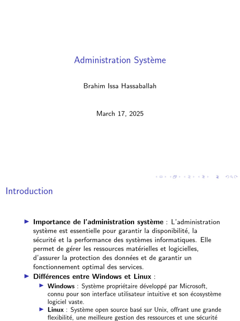 Administration Système : Windows vs Linux | PDF | Linux | Microsoft Windows