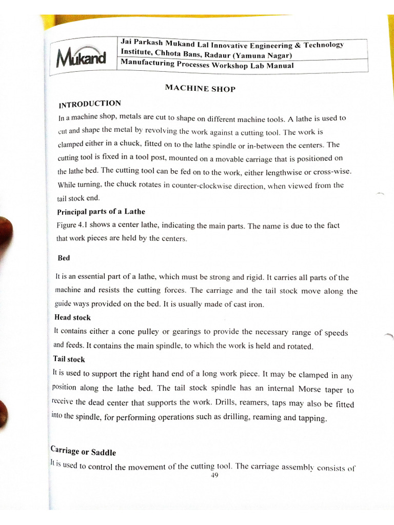 Lathe | PDF