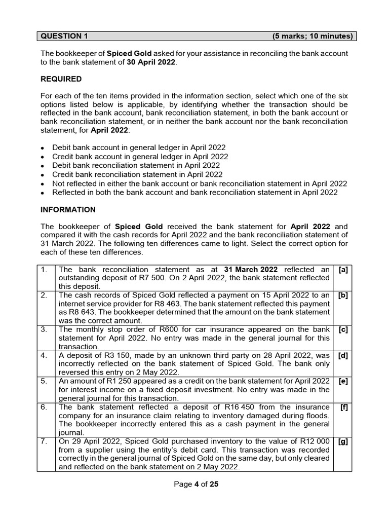FRK 111 MT2 Questions - 2022 | PDF | Debits And Credits | Bookkeeping