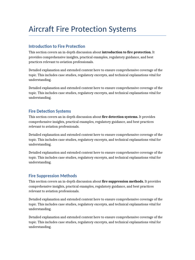 Aircraft Fire Protection Systems_detailed | PDF