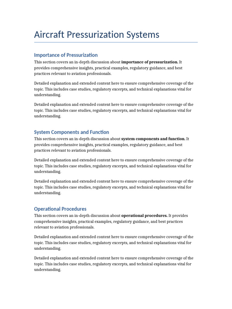 Aircraft Pressurization Systems - Detailed | PDF