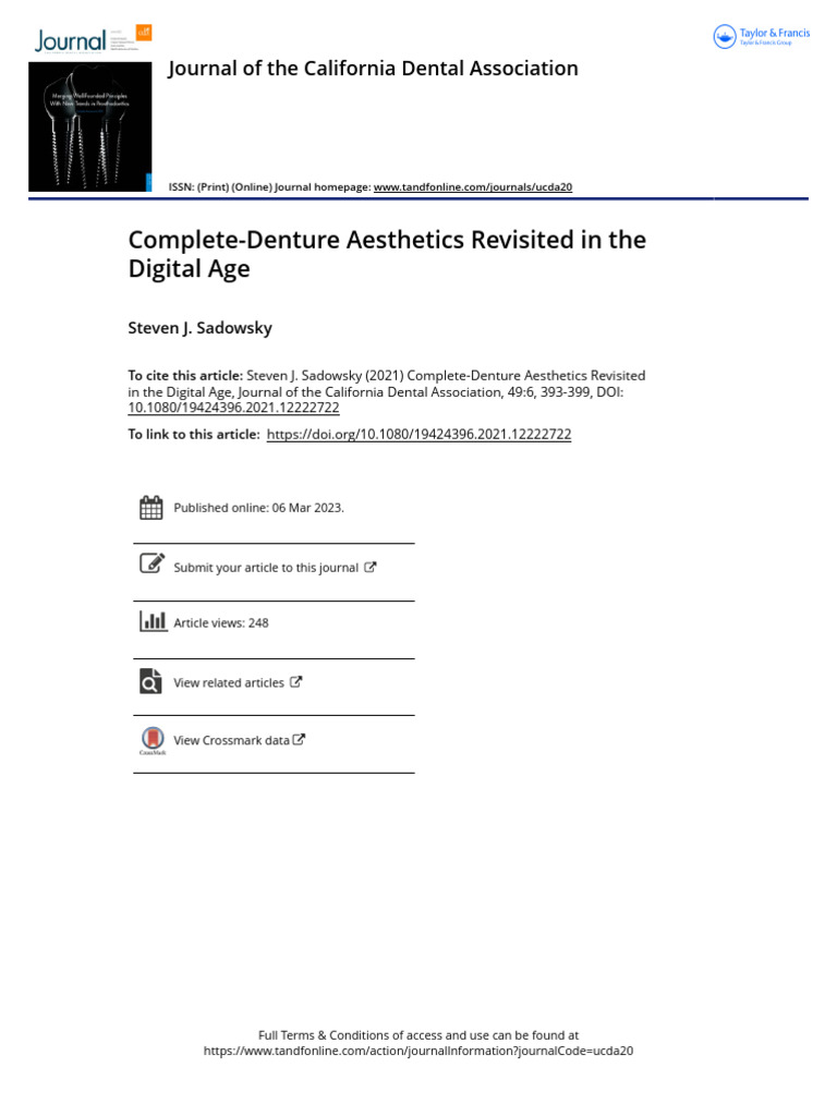 Complete-Denture Aesthetics Revisited in The Digital Age | PDF | Mouth ...