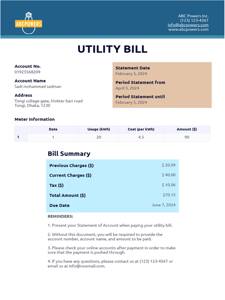 Utility Bill | PDF