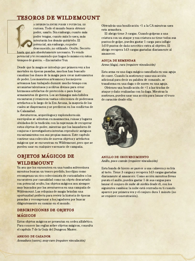 Objetos Mágicos de Wildemount | PDF | Relámpago