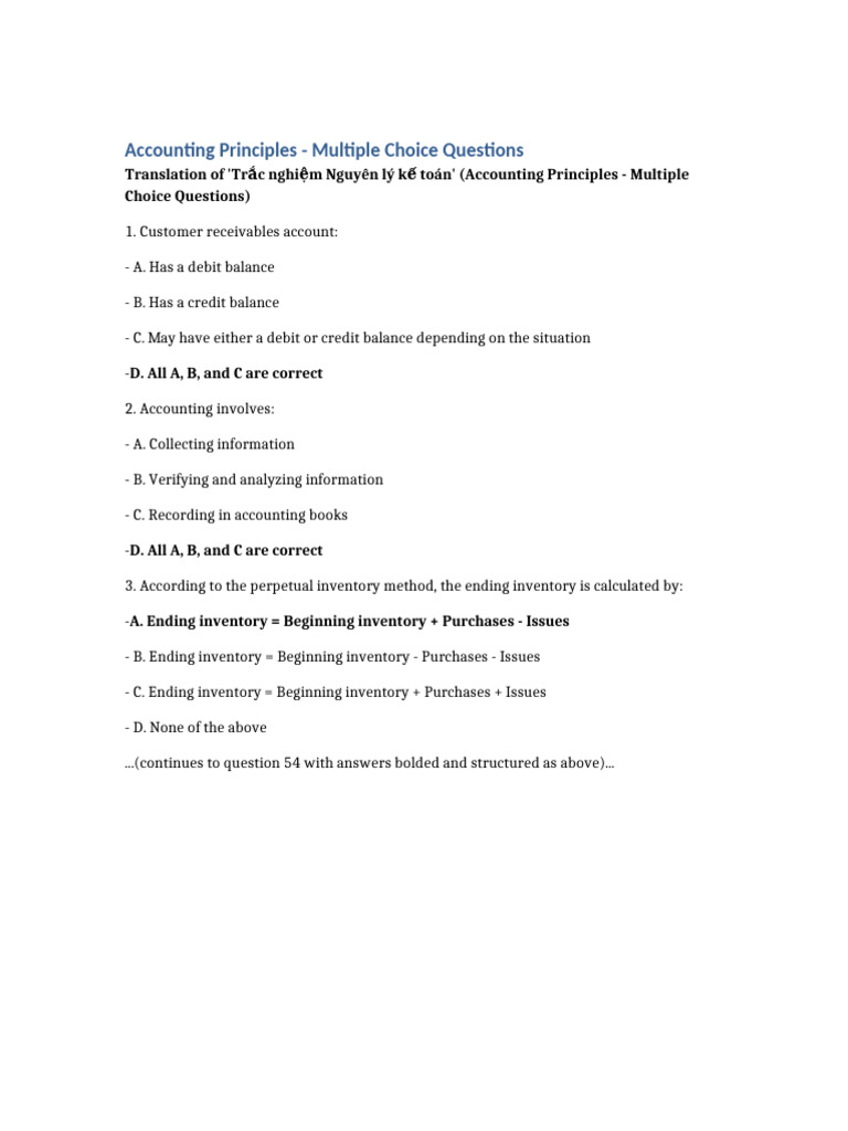 Accounting Mcq Translation (1) | PDF