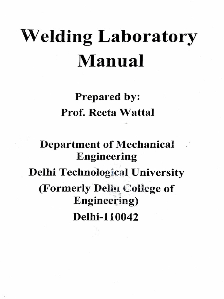 Welding Lab Manual | PDF