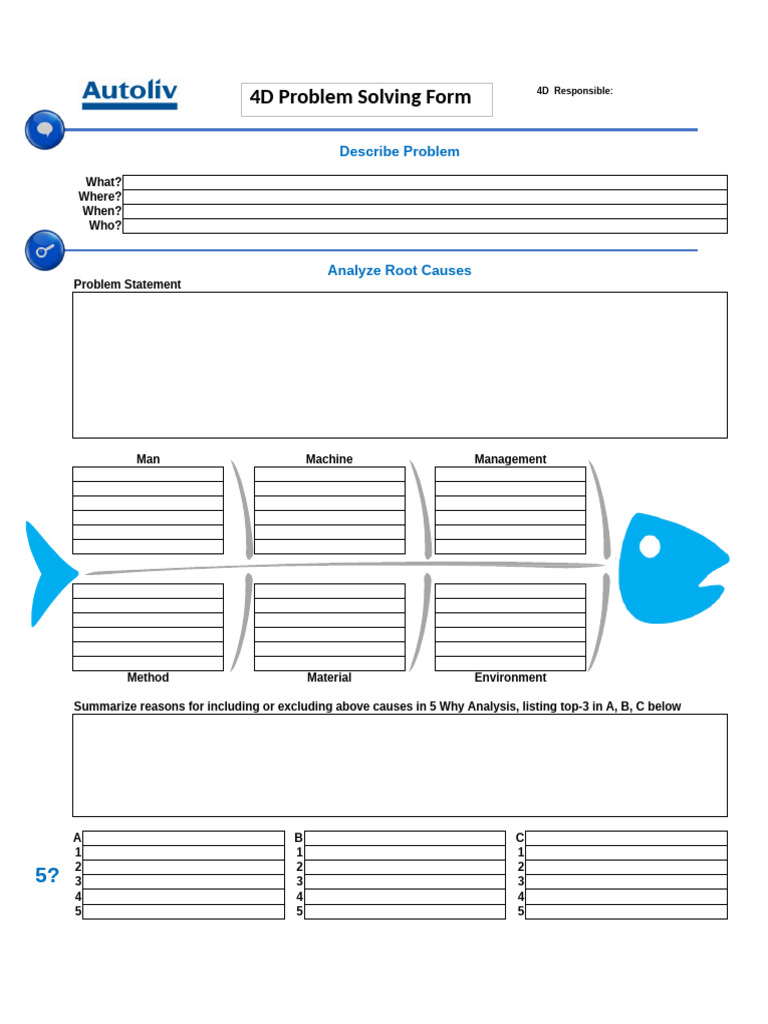 Problem Solving Template 4D - Excel | PDF | Cognitive Science | Cognition