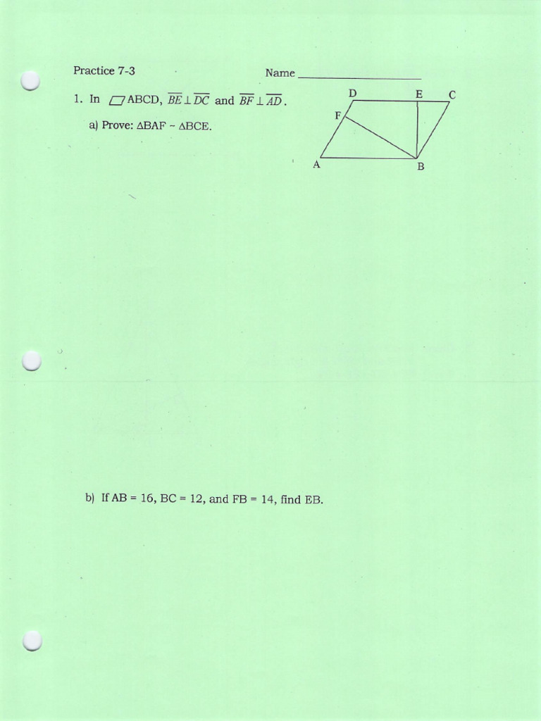Similarity Triangle proofs practice with answers | PDF