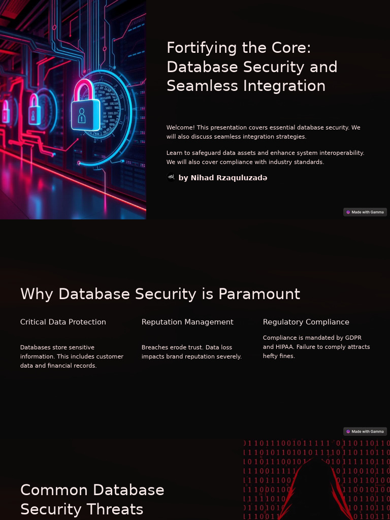 Fortifying The Core Database Security and Seamless Integration | PDF | Security | Computer Security