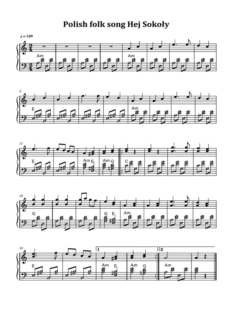 Hej Sokoły: Polish Folk Song Lyrics | PDF