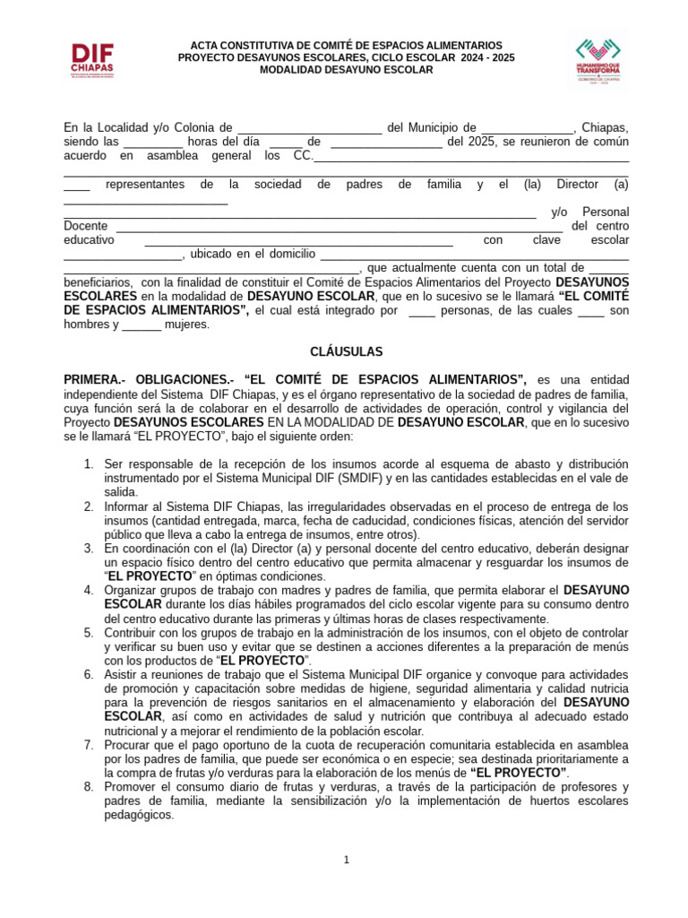 1 ACTA DESAYUNOS ESCOLARES 2025 - DESAY FIV FORTAMUNDF Y FV FAM 2025 Nueva Versión | PDF