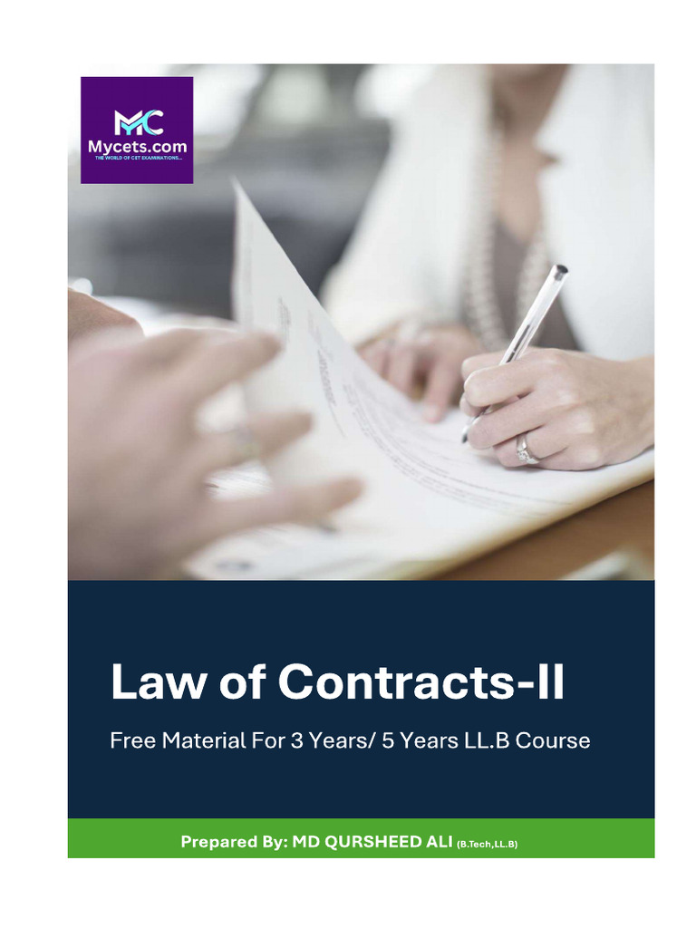 Law of Contract II Osmania University LLB Notes OU LLB Semester Notes ...