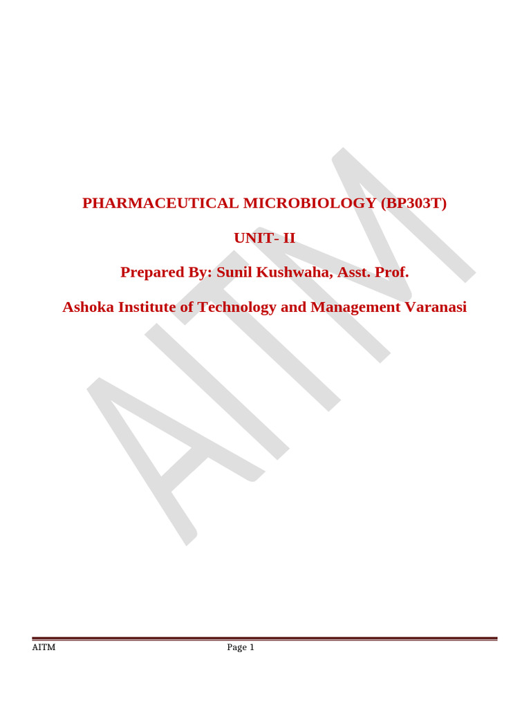BP 303T Unit 2 Microbiology | PDF | Sterilization (Microbiology) | Staining