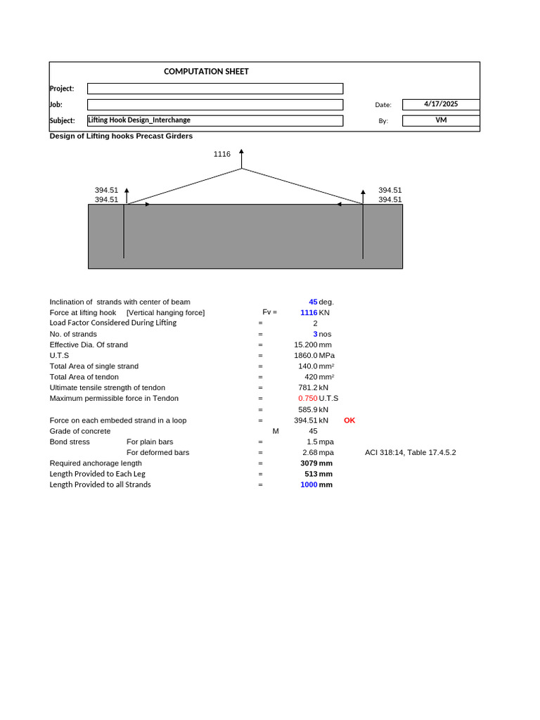 Lifting Hook Design Calculations | PDF