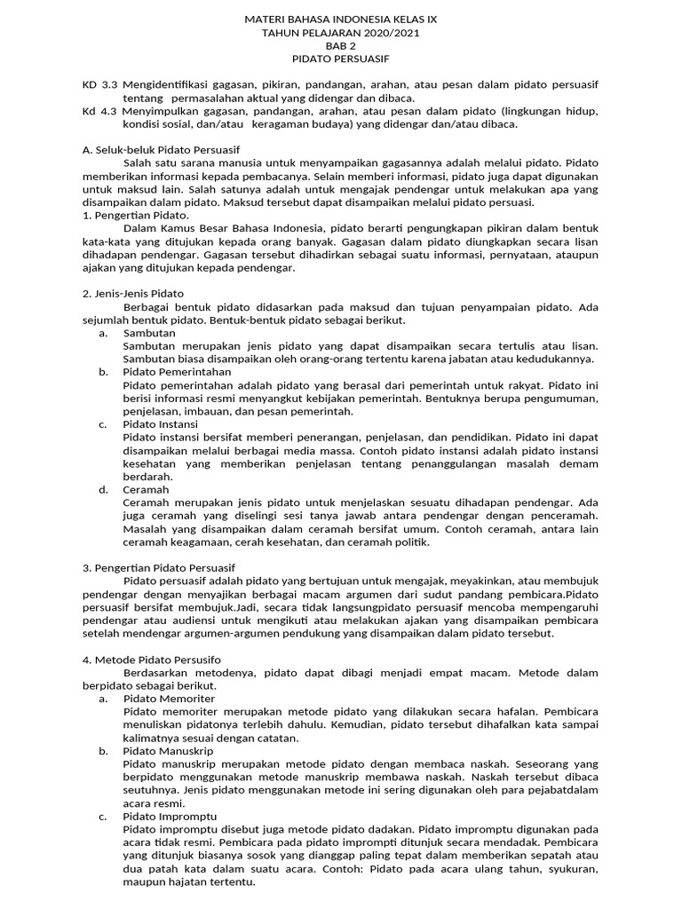 Materi Pidato Persuasif | PDF