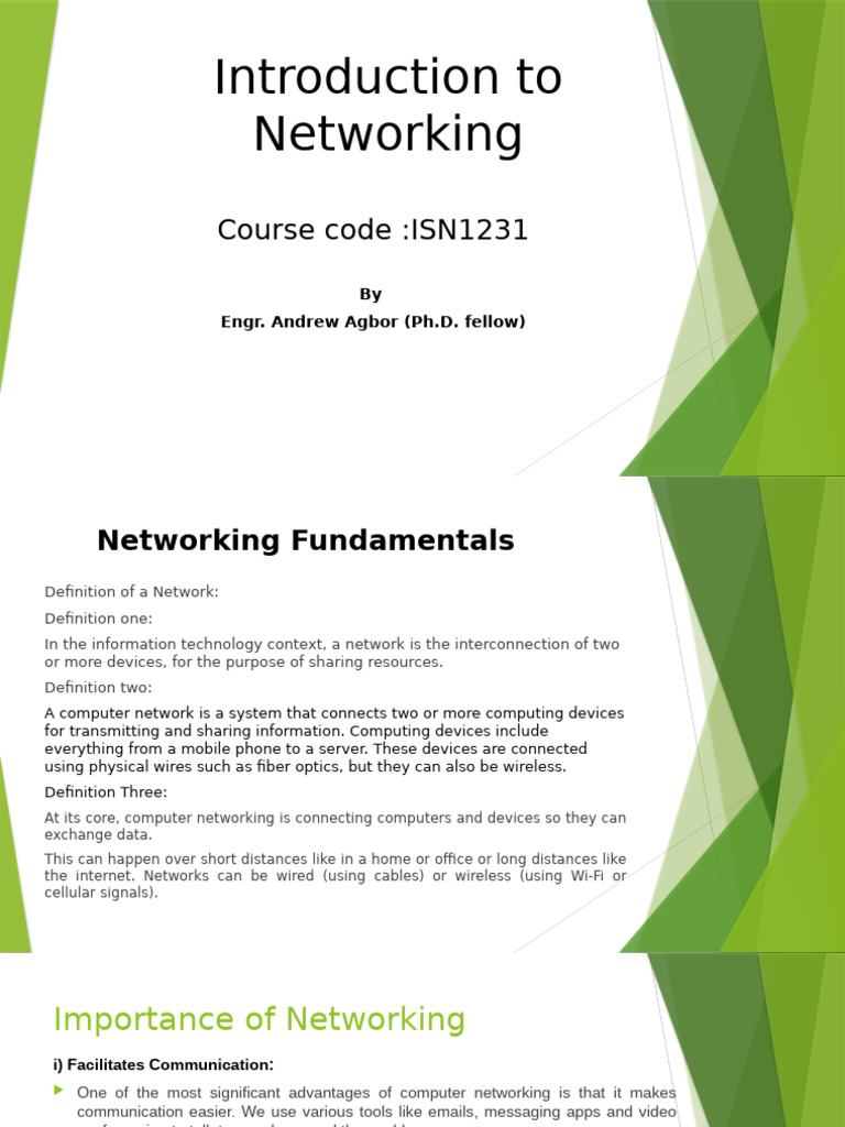 Introduction To Networking | PDF | Computer Network | Local Area Network