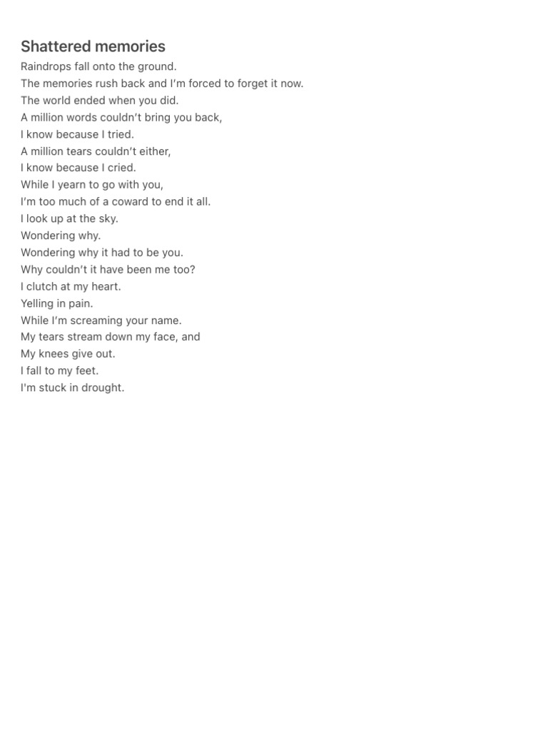 Shattered Memories | PDF