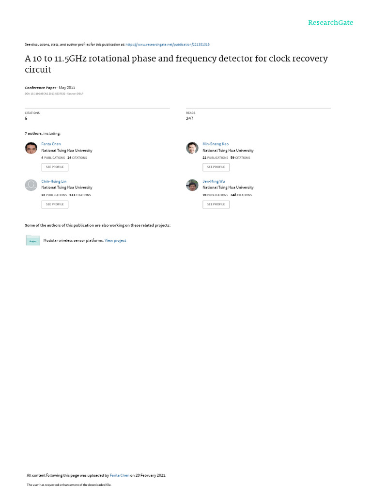 A 10 To 115GHz Rotational Phase and Frequency Dete | PDF | Detector ...