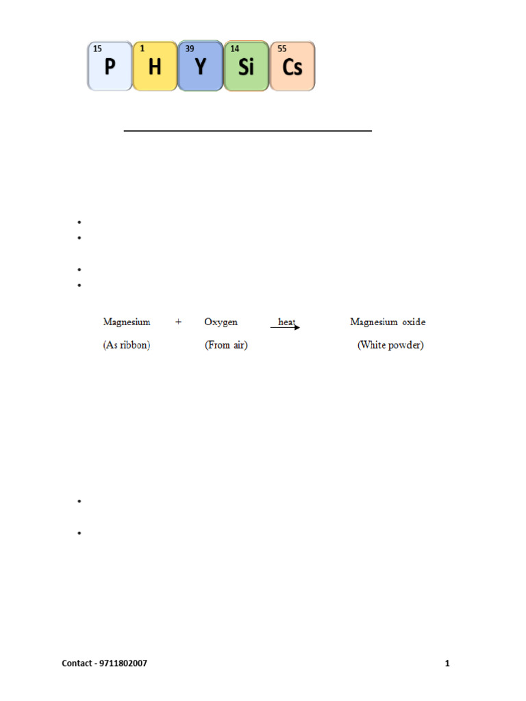 chemical reaction and equations grade 10 (1) | PDF | Chemical Reactions ...