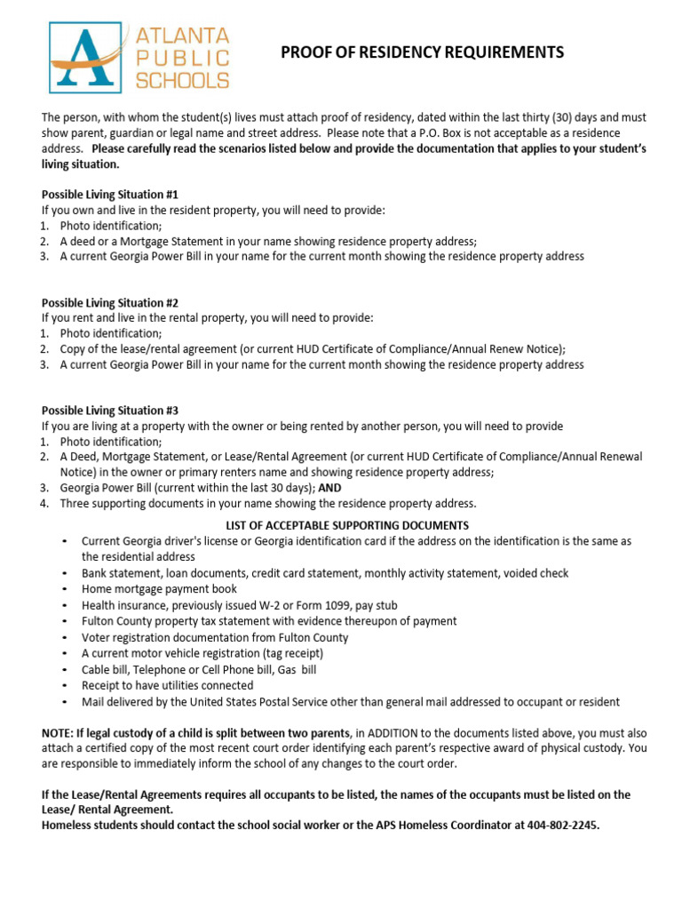 Proof of Residency Requirements Guide | PDF | Lease | Mail