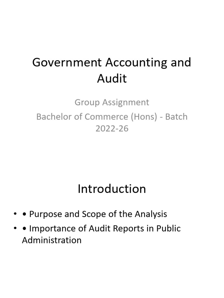 Government Audit Analysis and Findings | PDF