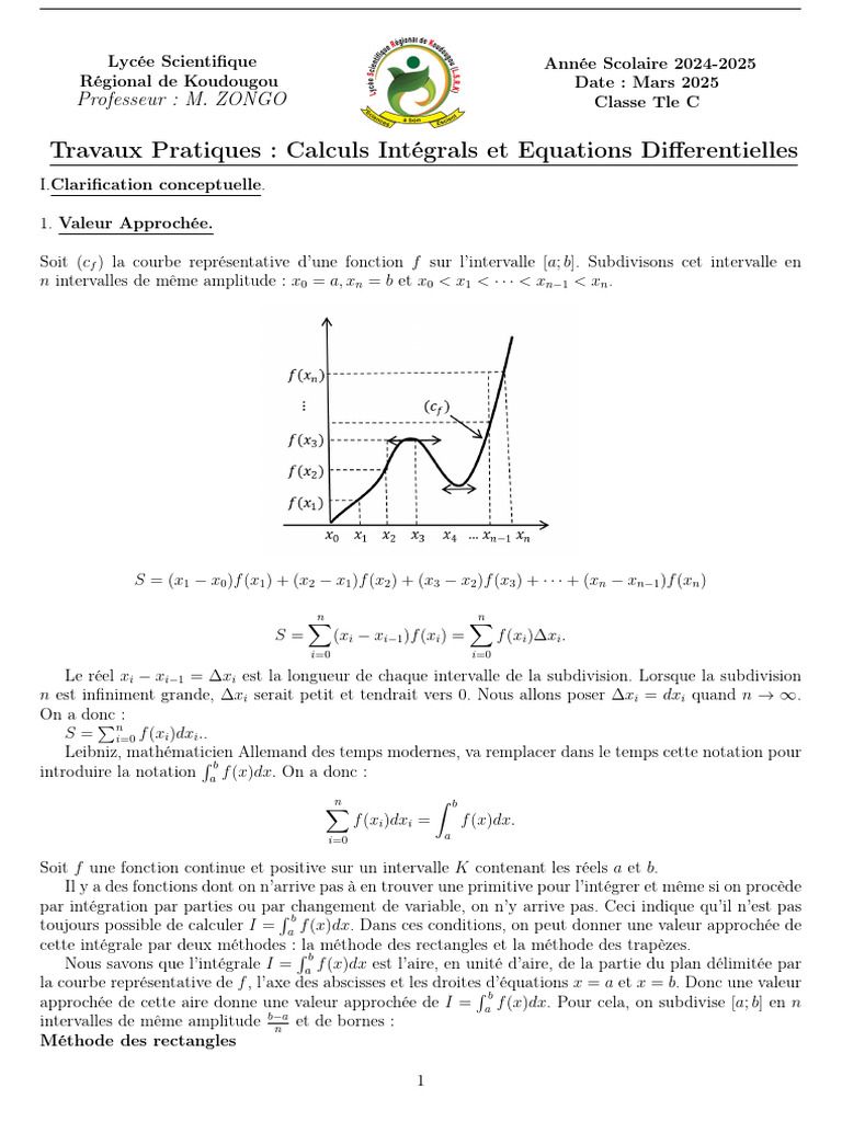 Calculs Intégrals et Méthodes Approchées | PDF | Limite (mathématiques ...